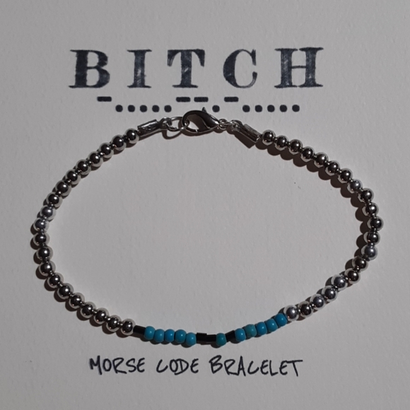 Audieleigha | Jewelry | Bitch Morse Code Bracelet | Poshmark